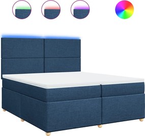 Box spring postel s matrací modrá 200x200 cm textil 3293686