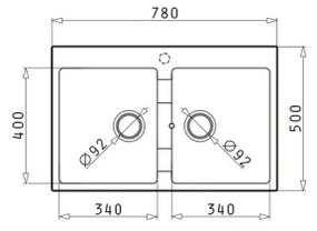 Pyramis 70053201 - Kuchyňský dřez SPARTA 78x50 cm granit/černá