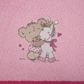 DĚTSKÝ BAVLNĚNÝ RUČNÍK BABY43 50X90 CM RŮŽOVÁ