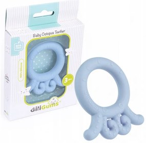 GiliGums Dětské silikonové kousátko Baby Octopus Teether, 3m+, sv. modrá, 1 ks