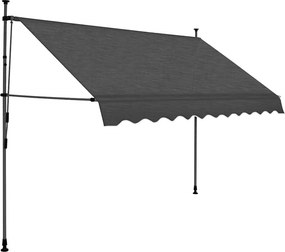 Ručně zatahovací markýza s LED světlem 300 cm antracitová 145866