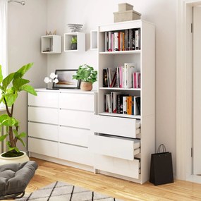 Knihovna Star 60 cm bílý mat/bílý lesk