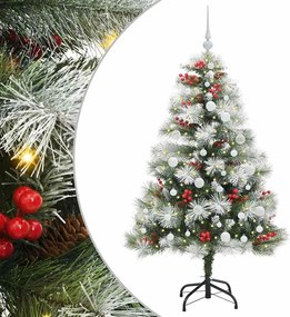 Umělý vánoční stromeček Zelená a bílá 150 cm PVC, kov a plast 3395173
