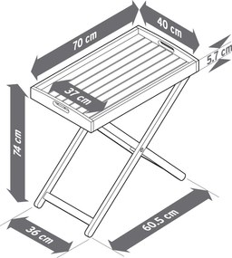 Tchibo - Zahradní odkládací stolek - barva: hnědá