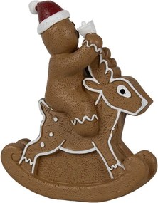 Vánoční dekorace Perníček na houpacím jelínkovi Gingerbread - 11*5*12 cm