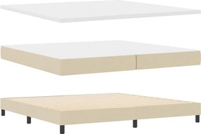 Postel s boxspringem s čelo Krémová 200 x 200 cm textil 3338795