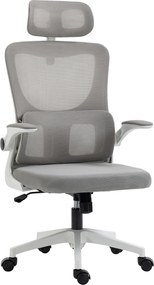 Ergonomická kancelářská židle Vinsetto, pracovní židle s nastavitelnými opěrkami, opěrkou hlavy, naklápěcí funkcí, výškově nastavitelná otáčecí židle,