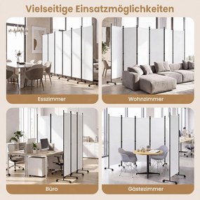 Costway Šestidílný skládací paraván 330 × 173 cm, bílý