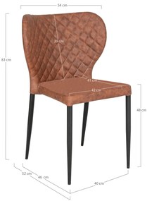 Kožená jídelní židle Plano hnědá vintage/černá