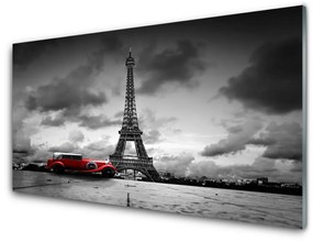 Obraz na skle Eiffelova Věž Paříž Výhled 100x50 cm