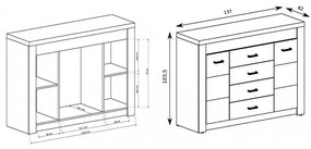 Casarredo Komoda INDIANAPOLIS I-7 jasan tmavý