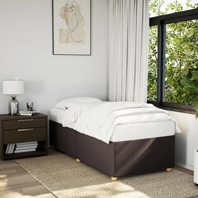 Rám postele bez matrace tmavě hnědá 100 x 200 cm textil 3284711