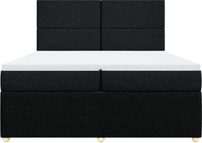 Box spring postel s matrací černá 200x200 cm textil 3292158