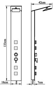 vidaXL Marketos Sprchový panel set sklo hnědý