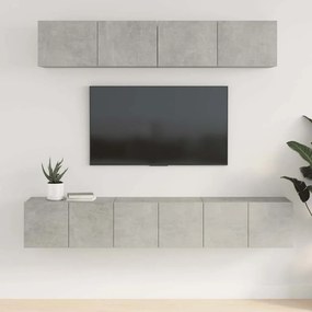 5dílný set TV skříněk betonově šedý kompozitní dřevo 3114425