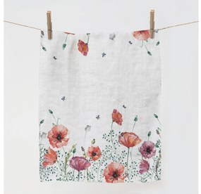 Lenbutik Luxusní lněná utěrka ,70x45 cm - Máky/ Poppies