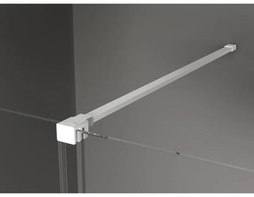 Mexen Velar, sprchový kout s posuvnými dveřmi 130(dveře) x 75(stěna) cm, 8mm čiré sklo, bílá, 871-130-075-01-20
