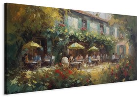 Obraz XXL Letní kavárna - kompozice obrazu inspirovaná stylem Clauda Moneta