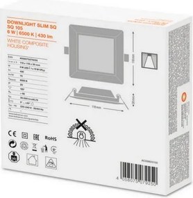 LED podhledové svítidlo LEDVANCE Slim Square 105mm 6W/6500K studená bílá
