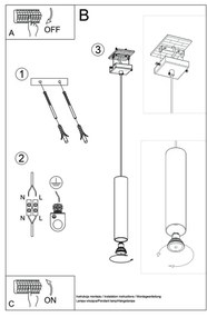 Sollux SL.0323 - Lustr na lanku LAGOS 1 1xGU10/10W/230V bílá