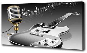 Wallmuralia Moderní obraz canvas na rámu Kytara a mikrofon 100x50