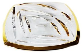 Crystalite Bohemia talíř Facet zlatý ráfek 18 cm
