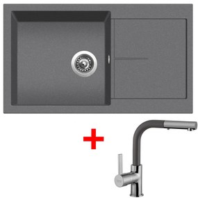 Sinks NB Dřez s odkapem Sinks INFINITY 860 Titanium+baterie ENIGMA S GR - IN86072ENSGR72