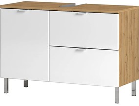 Bílá skříňka pod umyvadlo v dekoru dubu 80x56 cm Mauresa - Germania