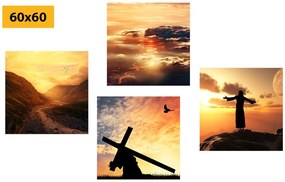 Set obrazů harmonie nebeského království Varianta: 4x 40x40