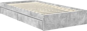 Postel s úložným prostorem s čelo Betonově šedá 90 x 190 cm 3409940