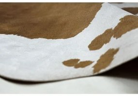 Dywany Luszczow Umělá hovězí kůže, G5069-2 bílá hnědý kůže Rozměr koberce: 100 x 150 cm
