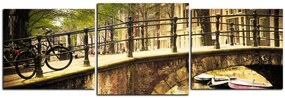 Obraz na plátně - Romantický most přes kanál - panoráma 5137D (90x30 cm)