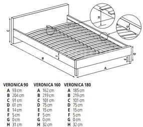 Stylová postel VERONICA 90