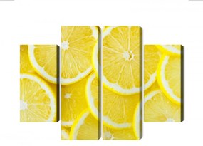 Vícedílný obraz Plátky Citronu Nedostatek Nedostatek Přírodní plátno 200x150