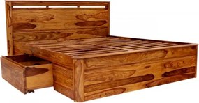 Indický nábytek - Postel s úložným prostorem Tina 180x200 z masivu palisandr Super natural