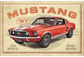 Postershop Plechová cedule: Ford Mustang GT 1967 Red - 60x40 cm