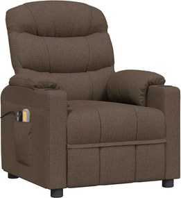Elektrické masážní křeslo hnědé textil 3143507