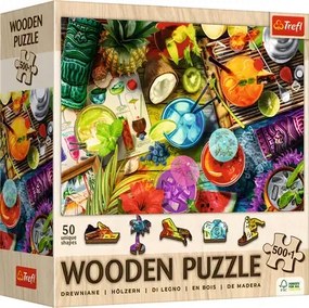 TREFL Wood Craft Origin Dřevěné puzzle Barevné koktejly / 501 dílků /