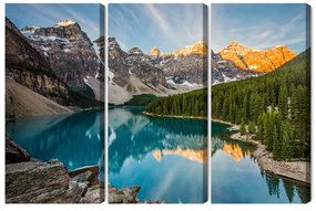 Vícedílný obraz Kanadské Jezero Moraine Lake 3D Nedostatek Nedostatek Přírodní plátno 120x80