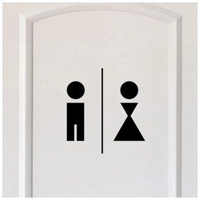Černá samolepka Ambiance Man And Woman Restroom