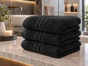 Osuška Comfort 70 x 140 cm černá, 100% bavlna