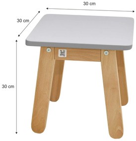 Šedá dětská stolička WOODY GREY