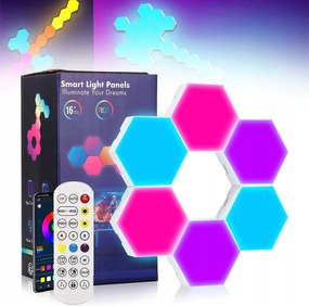 Led Lampa Sada 10 X Panel Hexagon Wifi Smart Tuya Rgb Bílá Inteligentní