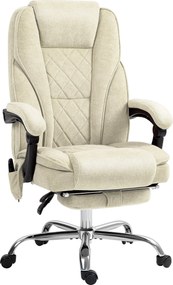 Vinsetto masážní a vyhřívaná kancelářská židle ergonomická počítačová židle s nastavitelnou výškou a sklápěcím opěradlem, kabelovým ovladačem a výsuvn