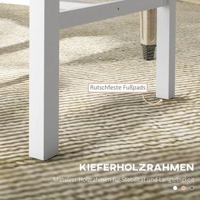 HOMCOM jídelní židle, sada 2 kuchyňských židlí, jídelní židle s opěradlem, židle do obývacího pokoje, max. nosnost 120 kg, borovicové dřevo, bílá | A…