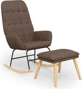Houpací křeslo s podnožkou taupe textil 3097713
