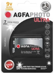 AgfaPhoto Ultra alkalická baterie 9V 6LR61/MN1604, 1ks blistr