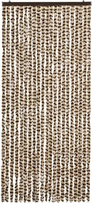 Závěs proti hmyzu béžový a hnědý 90 x 220 cm Chenille 325449