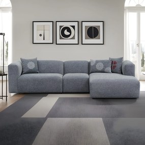 Hanah Home Rohová pohovka LINDEN pravá šedá