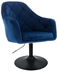 LuxuryForm DESIGN Otočné křeslo ANDORA VELUR na černém talíři - modré